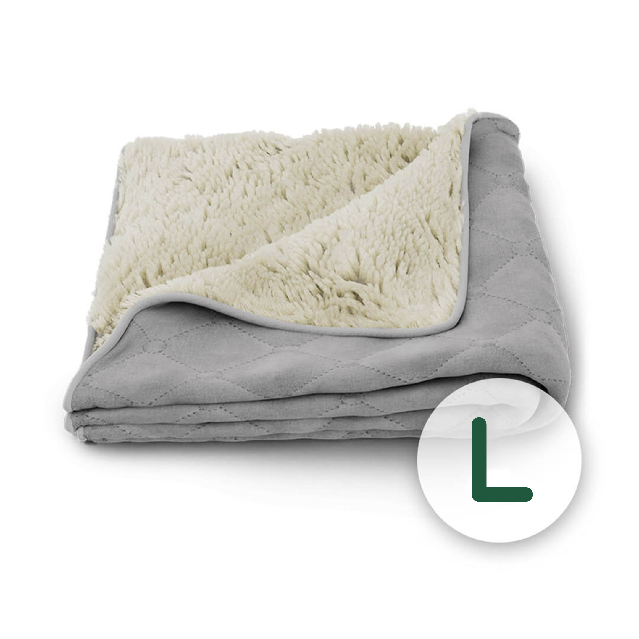 Super Soft Dog Blanket Medium - Grey and Cream | Omlet