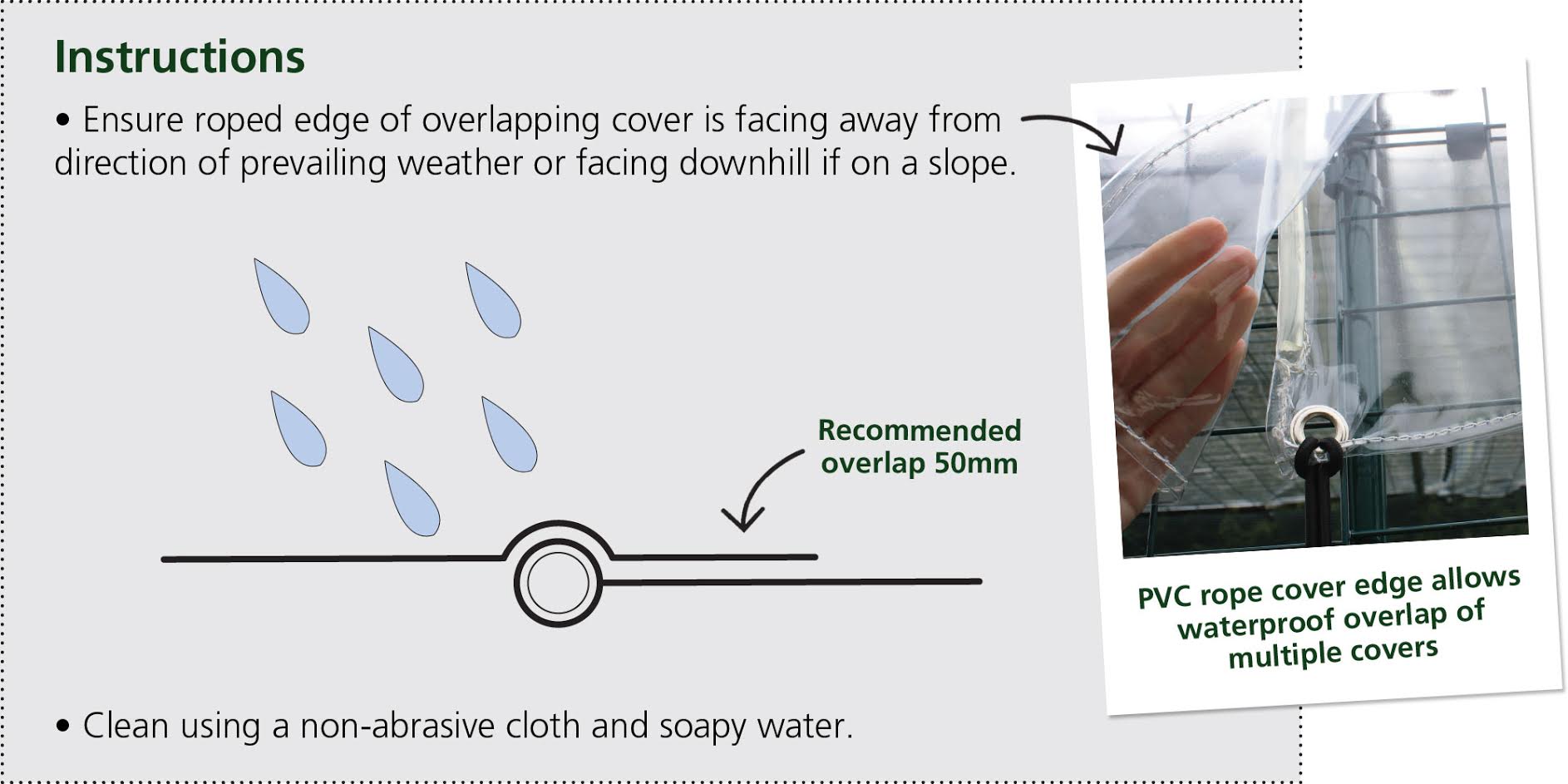 Heavy Duty Cover with Gutter Edge for Walk in Run – 2m | Omlet