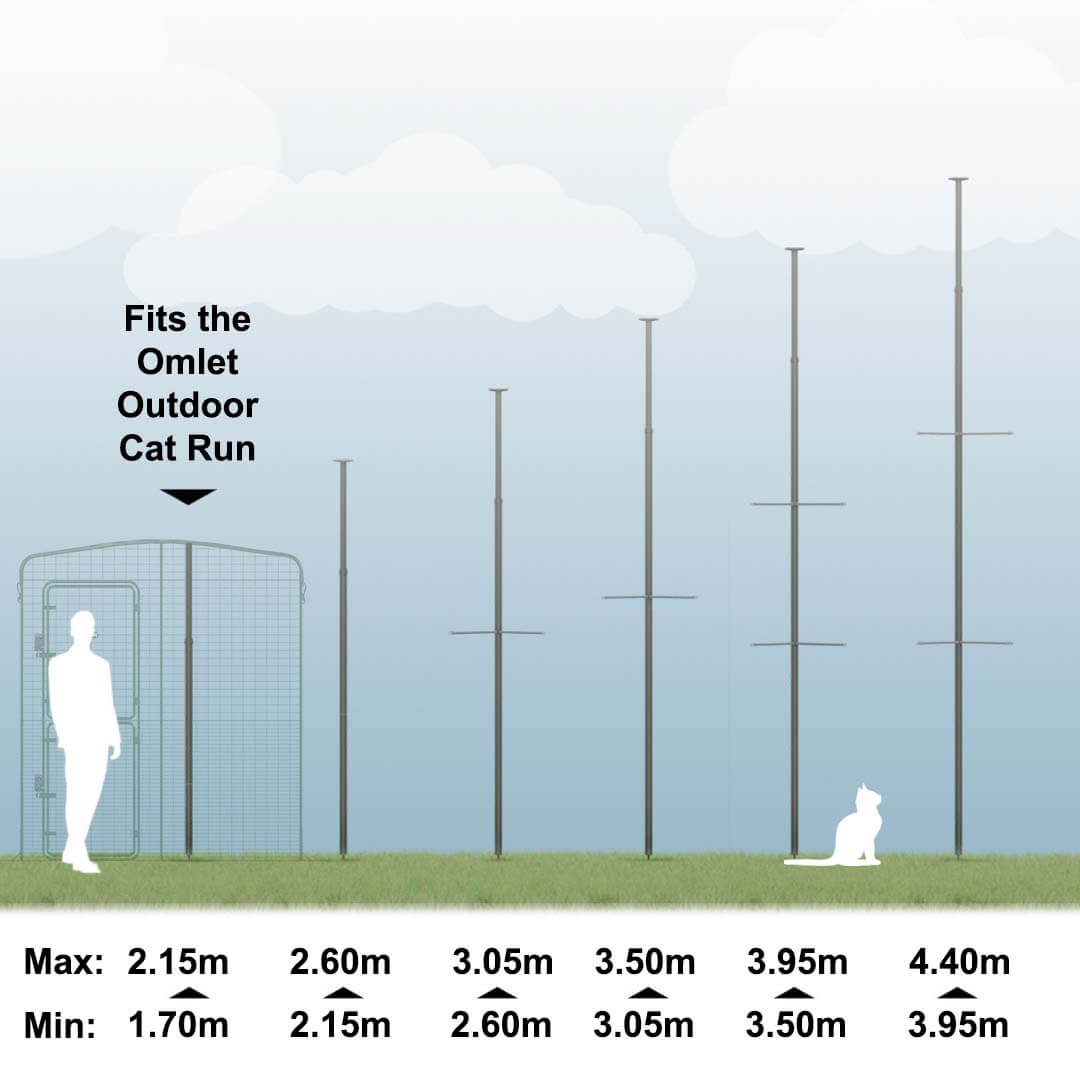 Freestyle Cat Tree - Vertical Pole Kit for Outdoor Cat Run - 1.7m to 2 ...